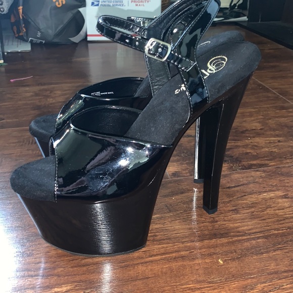 Pleaser | Shoes | Pleaser Faux Leather Shiny Adore709 7 Stiletto Heel 2 34 Platform Shoe | Poshmark